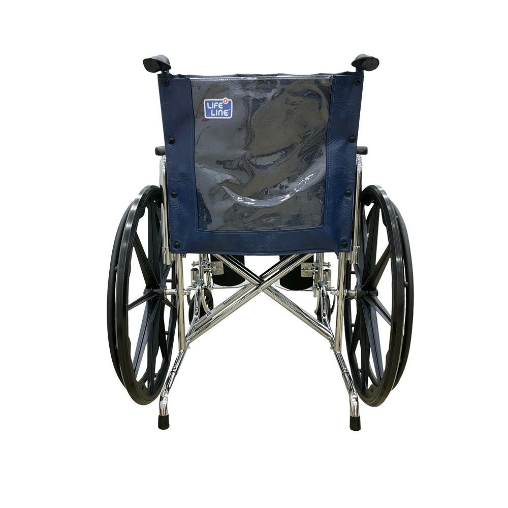 Chrome Elevating Wheelchair with Safety Belt – Lifeline Corporation