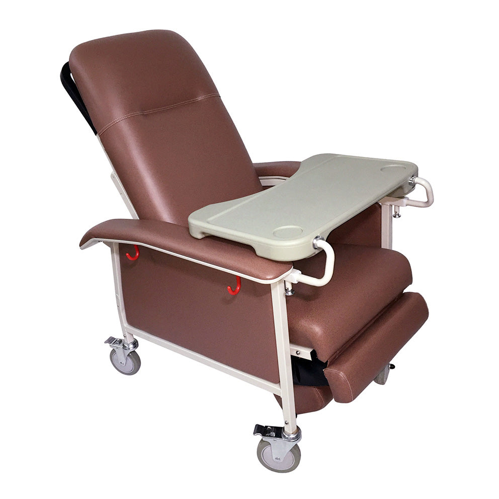 Manual Mobile Recliner Geriatric Chair with Tray – Lifeline Corporation