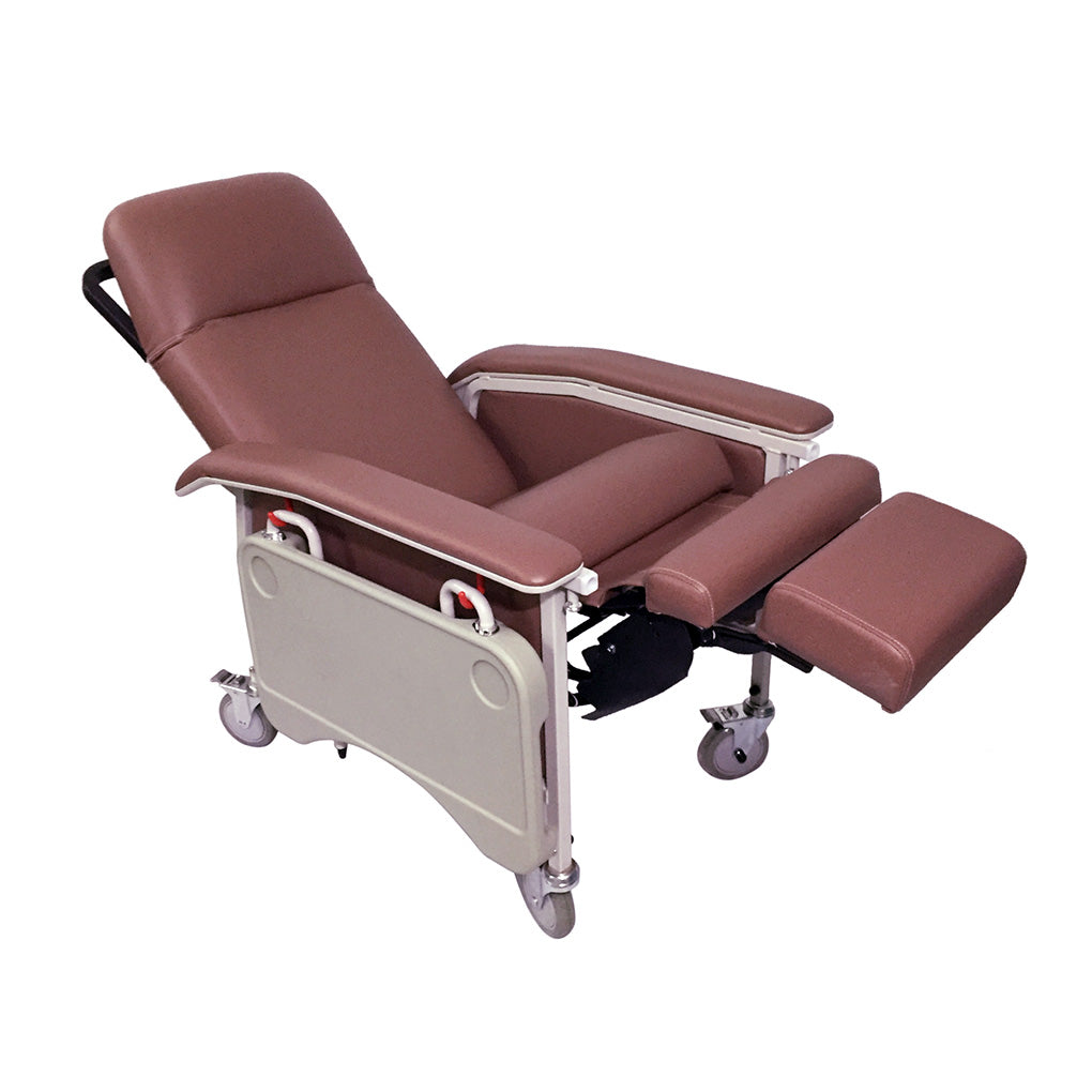 Manual Mobile Recliner Geriatric Chair with Tray – Lifeline Corporation