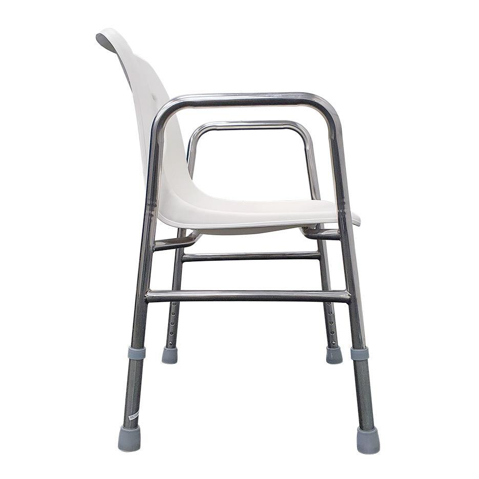 Stainless Steel Height Adjustable Stationary Shower Chair – Lifeline ...