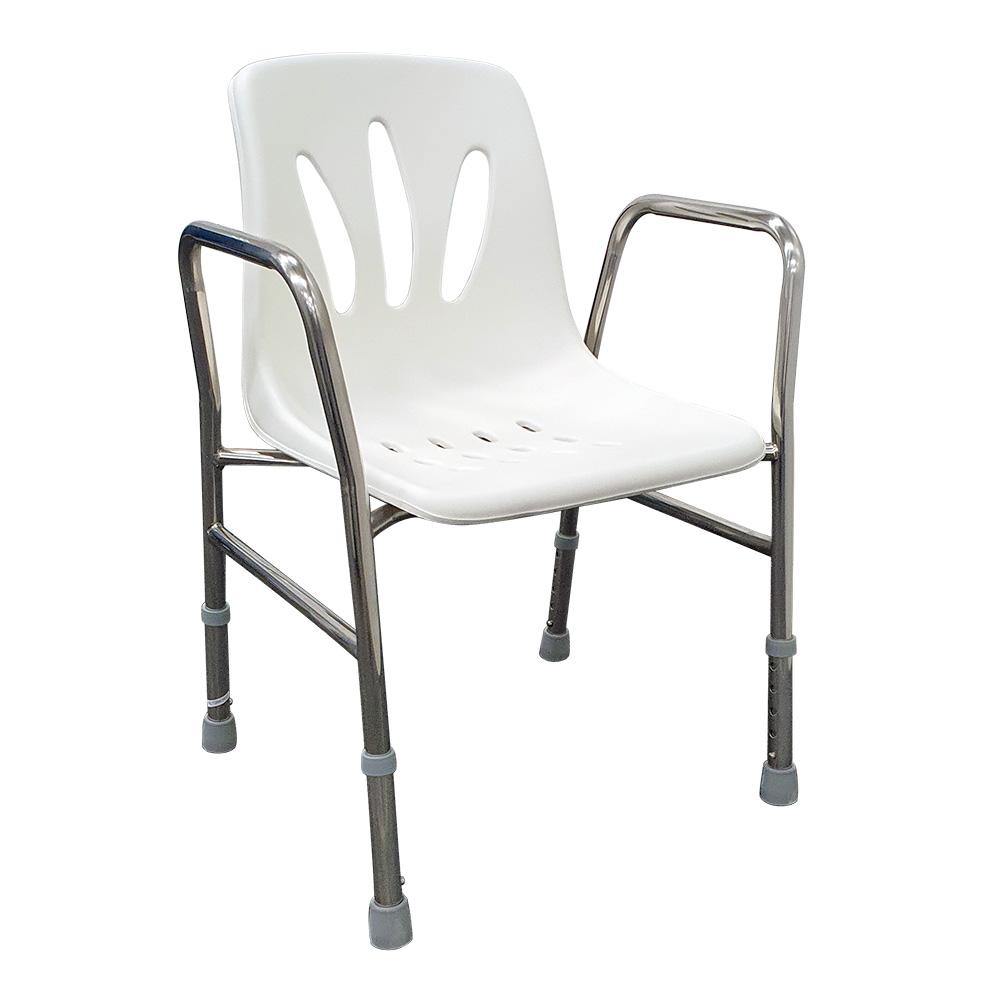 Stainless Steel Height Adjustable Stationary Shower Chair – Lifeline ...